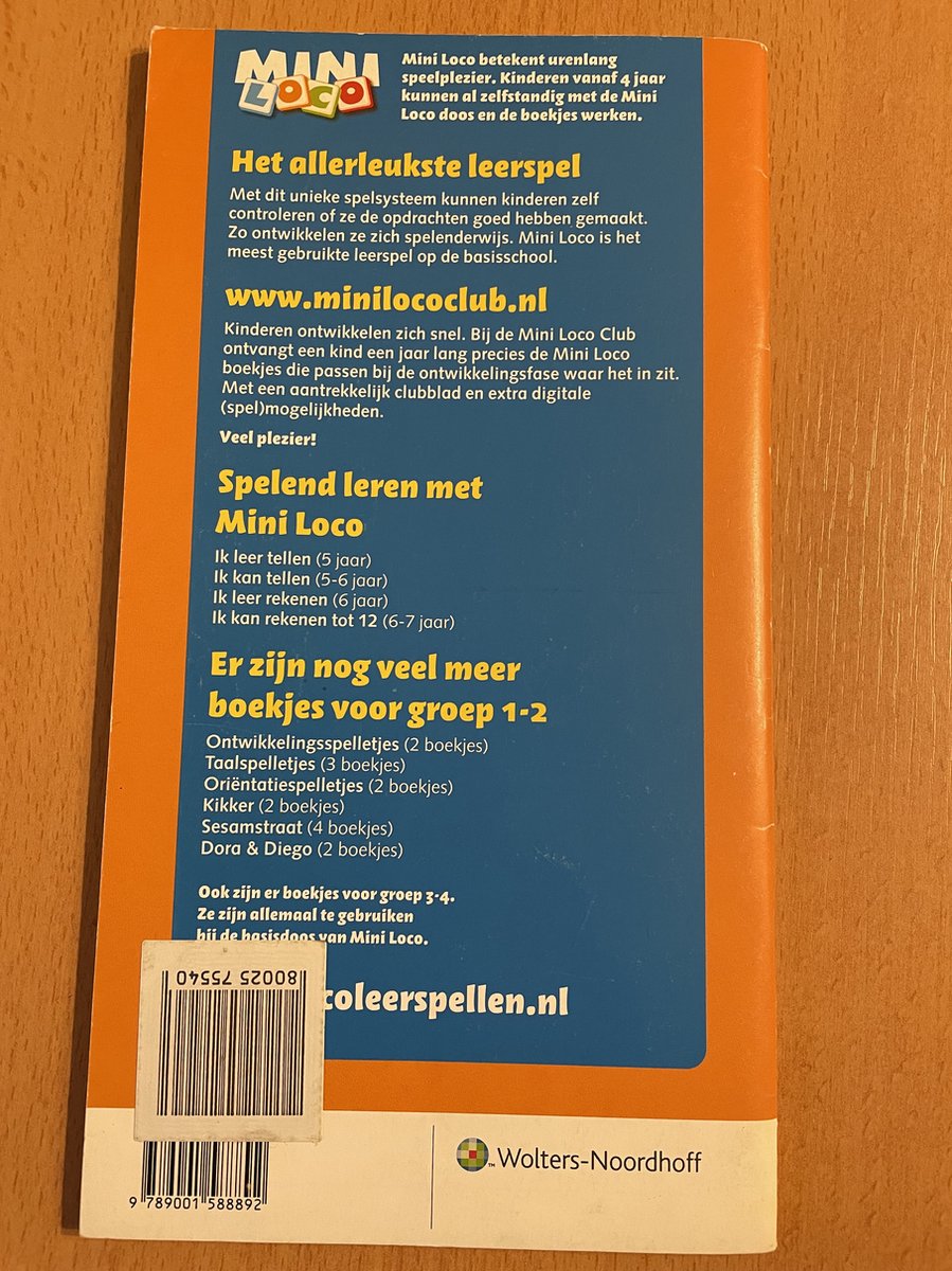 Noordhoff Uitgeverij Mini Loco 1 Ik kan tellen Rekenspelletjes - vanaf ...