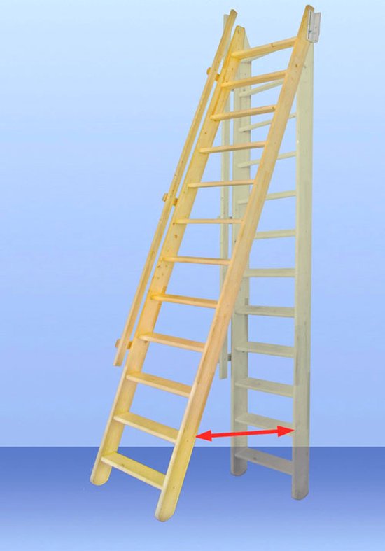 Ruimtebesparende Flexiblo - Vuren trap - Uitschuifbare trap - 300 cm | bol