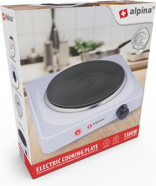 Alpina - Elektrische kookplaat 1-pit - 1500watt | bol.com