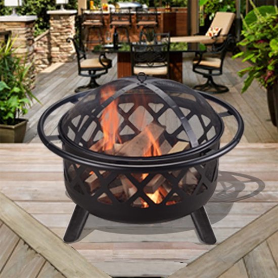 Teamson Home Fire Pit Outdoor - Brasero - Cheminée de terrasse ...