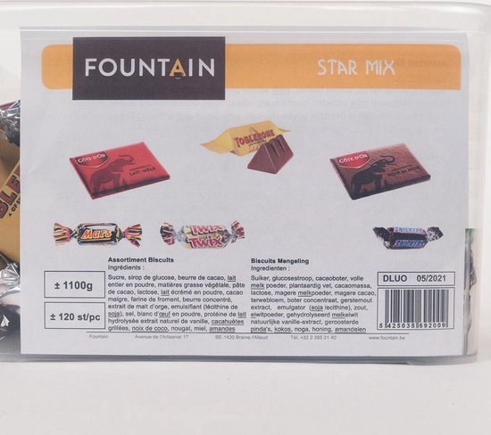 Fountain Star Mix 120 stuks - Assortiment van mini-chocolaatjes: Mars ...