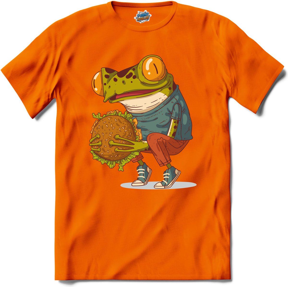 Fastfood Frog - T-Shirt - Jongens - Oranje - Maat 4 jaar | bol.com