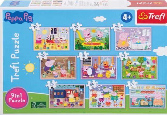 Peppa pig puzzel - Trefl 9 in - 1 puzzel | bol