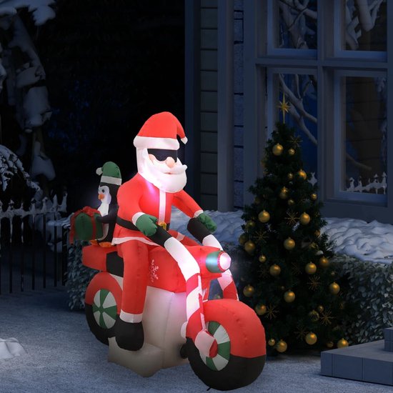 Kerst opblaasbare kerstman op motor LED IP44 160 cm | bol.com