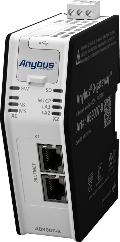 Anybus AB9007 Modbus-TCP Master/Profinet Gateway USB, RJ-45, Ethernet 24 V DC 1 st. | bol