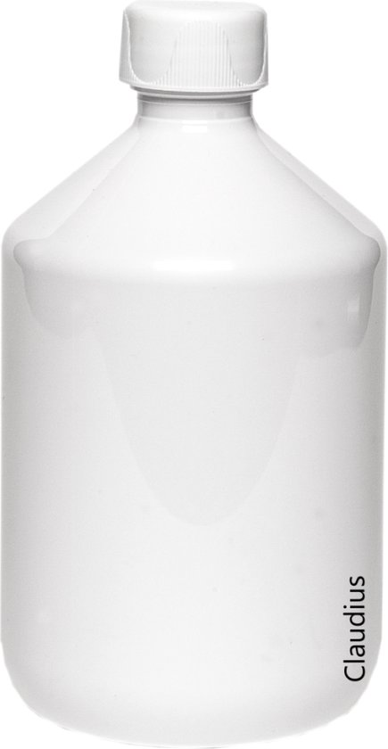 Lege fles 500 ml HDPE apothekersfles wit - met witte ribbeldop - set ...