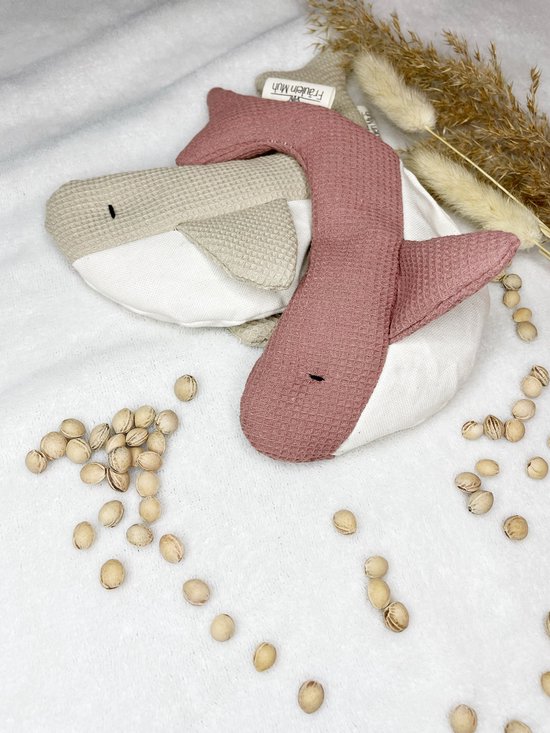 Kersenpit - knuffel - walvis - oud roze - kaasjeskruid ...