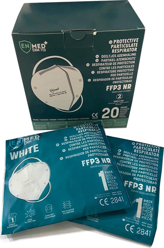 FFP3 PROTECTIVE PARTICULATE RESPIRATOR- 5 BOX - WHITE | bol
