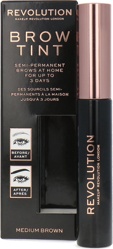Makeup Revolution Semi- Permanent Brow Tint - Medium Brown | bol
