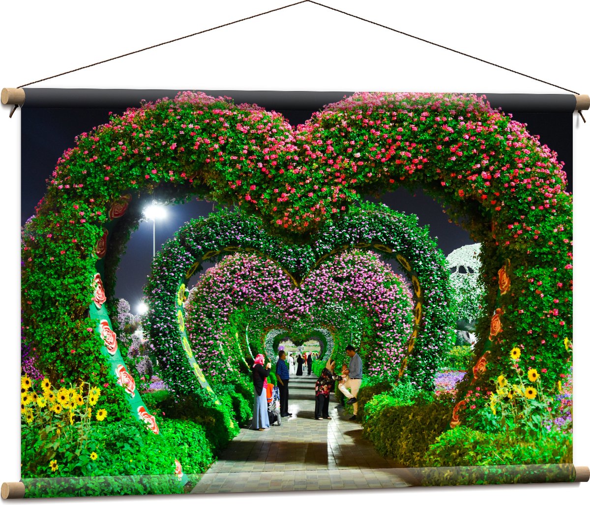 WallClassics - Affiche Textile - Arche de Fleurs en Forme de Coeur dans ...