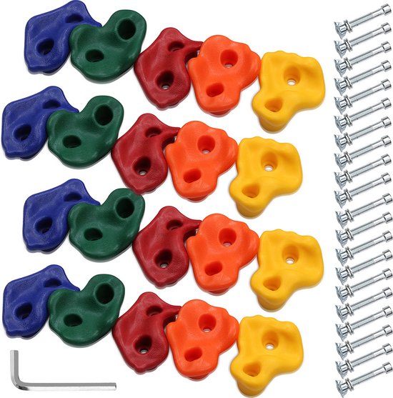 Klimstenen set 60 stuks gekleurd - voor klimwand of houten ...