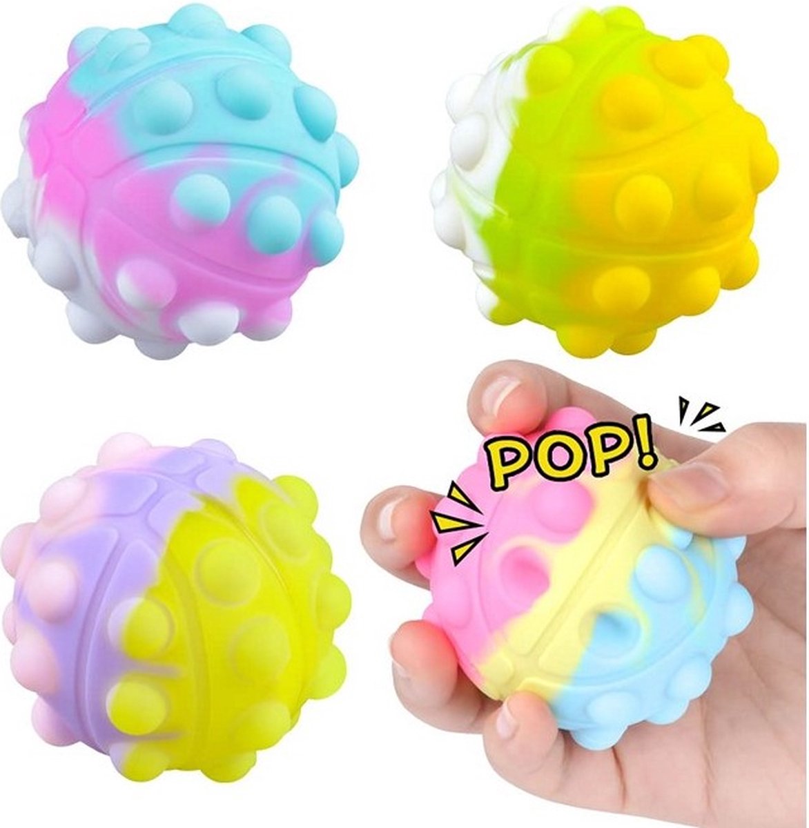 Fidget Poptrix Popper Ball 6,5cm - Random kleur - Fidget Toy ...
