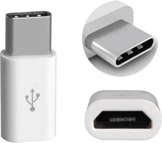 Micro USB naar USB C - Android adapter - WIT | bol