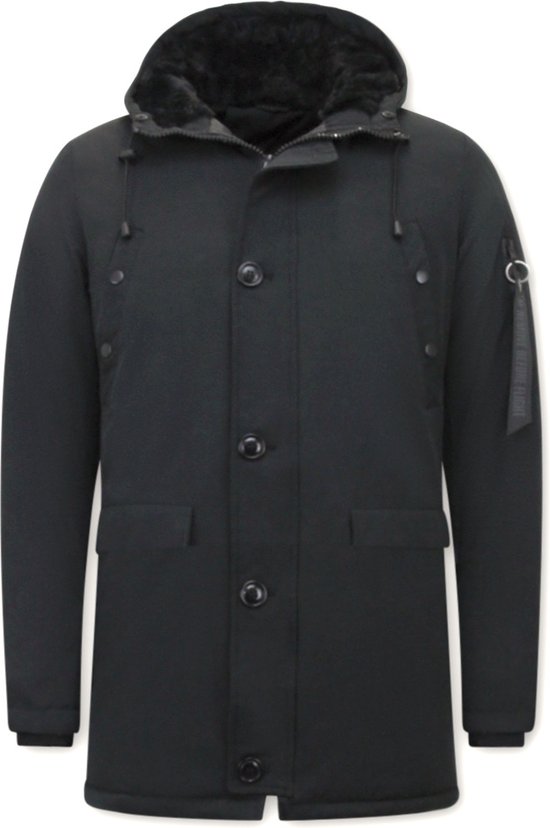 Heren Winterjassen Lang - 7103 -Zwart | bol.com