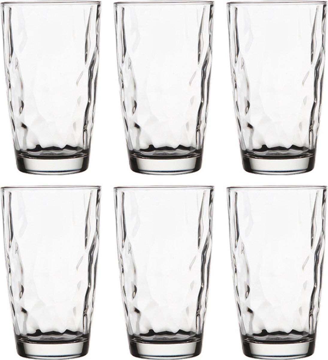 6x Stuks waterglazen/sapglazen 470 ml - Diamond Dof - Drinkglazen ...