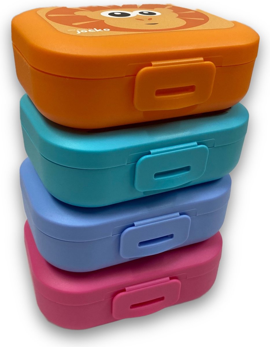 Set van 4 stuks kleine snackbox - koekjesbox - fruitbox | bol.com
