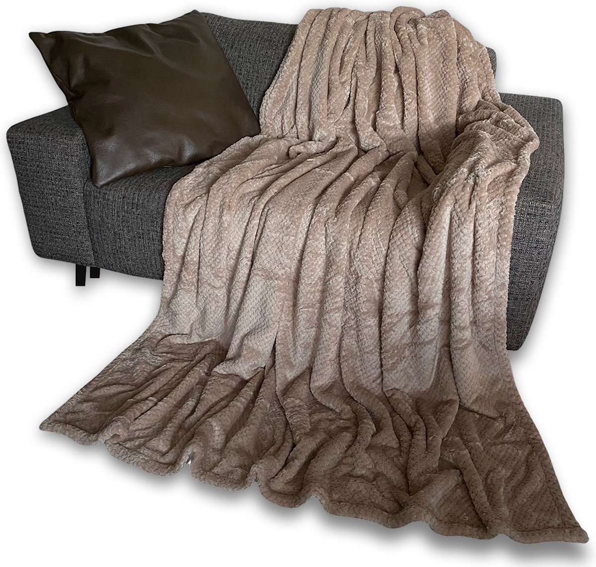 Luxe Plaid XXL – Plaid Flanel – 180x220CM – Plaids - Beige Ecru ...