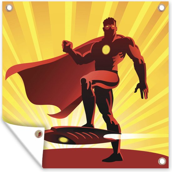 Tuindoek Een illustratie van een superheld met rode ogen - Jongens ...