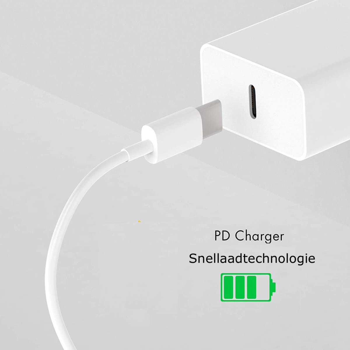 Snellader USB C Oplader 2 Meter - Adapter met USB C Kabel - USB C naar ...