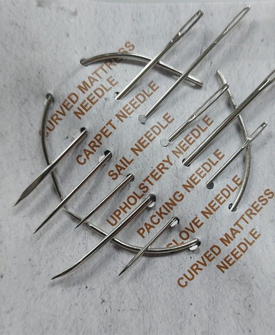 Set van 7 Speciale naainaalden waaronder 1 tapijtnaald 2 ronde naalden ...