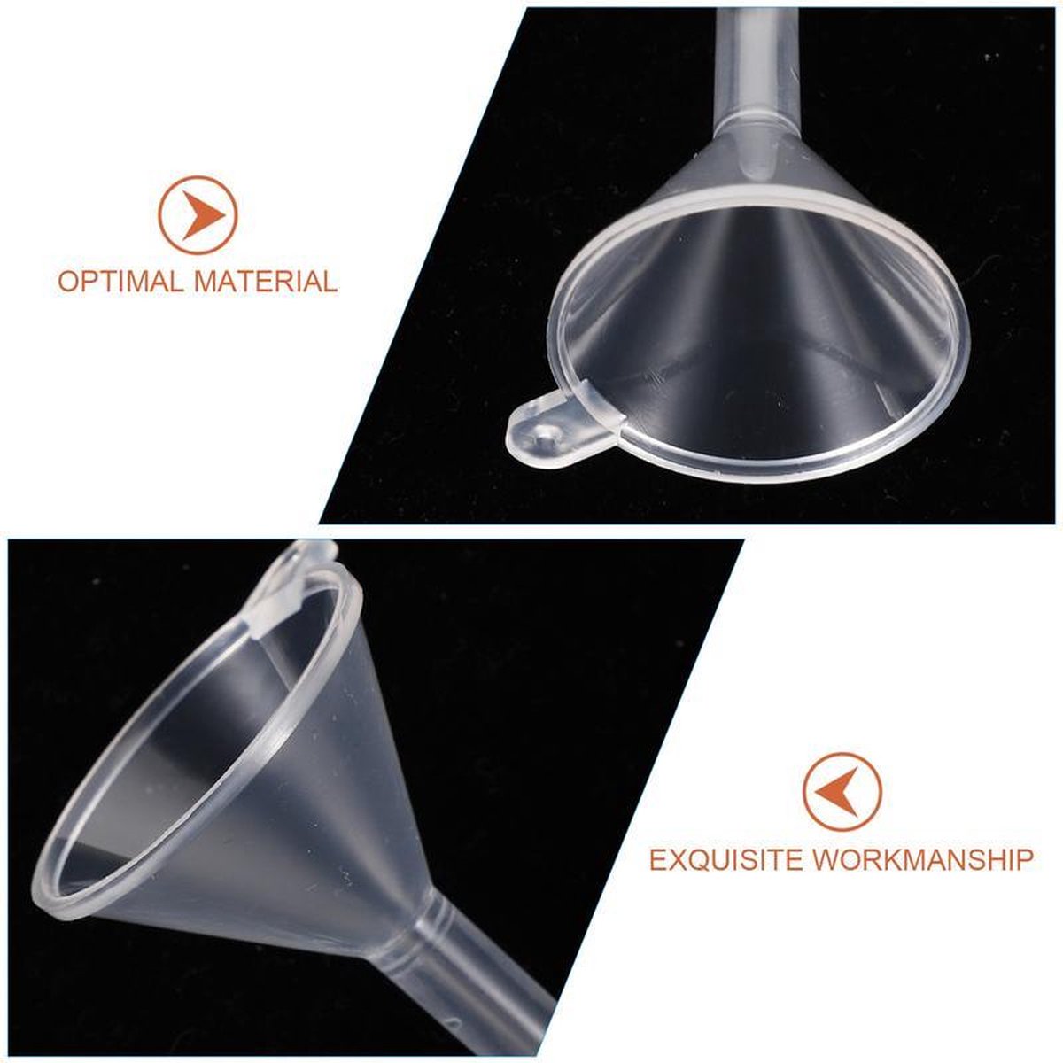 Set van 10 mini trechters - 10 kleine kunststof trechters - Trechter ...