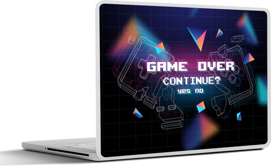 Laptop sticker - 11.6 inch - Gaming - Arcade - Game Over - Zwart ...