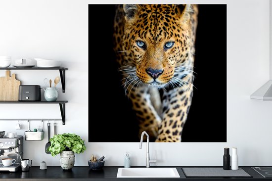 Muurstickers - Sticker Folie - Luipaard - Dieren - Portret - Wilde dieren - Zwart -... | bol
