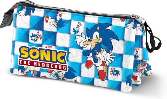 SONIC - Blue Lay - Triple Pencil Case '23x11x10cm' | bol