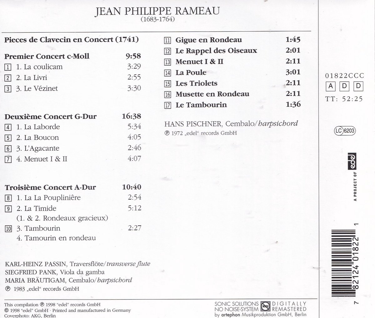 Harpischord Pieces - J.Ph. Rameau - Karl-Heinz Passin, Siegfried Pank ...