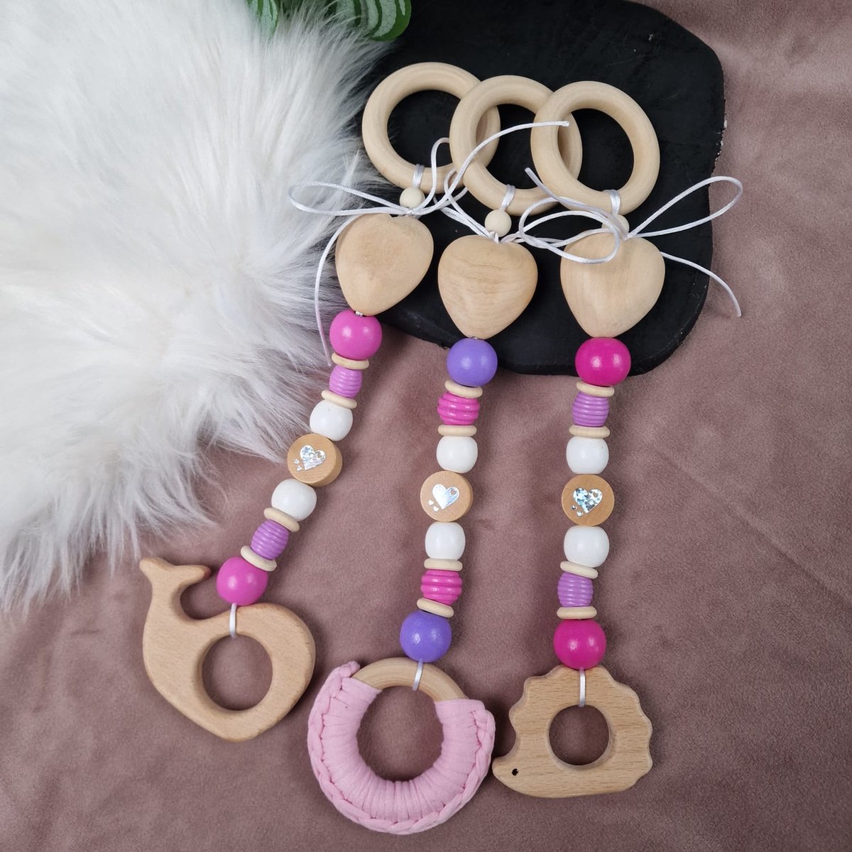 Happy Bebie | Babygym-hangers | Set | Kraamkado | Houten | Handmade ...