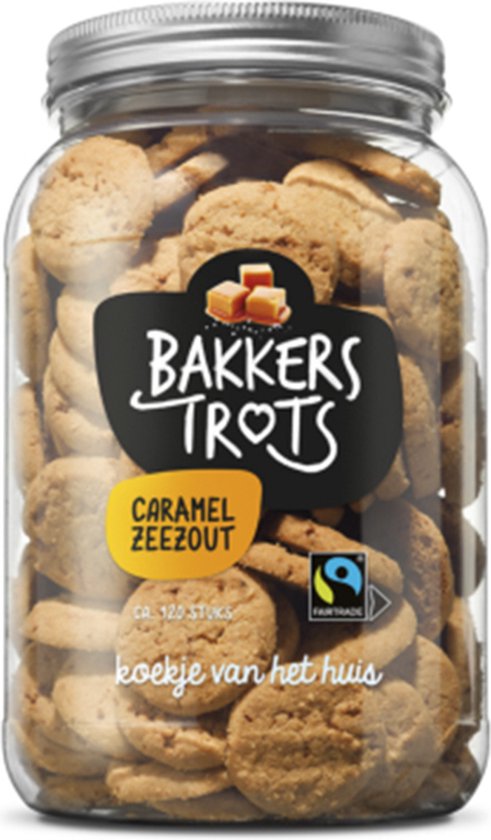 Bakkers Trots - Caramel-Zeezout Koekjes - 1 Pot van 880 Gram - Koekjes ...