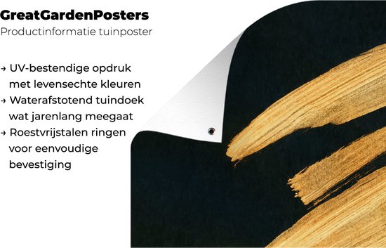 Wanddecoratie buiten Goud - Verf - Strepen - Luxe - Abstract - 160x80 ...