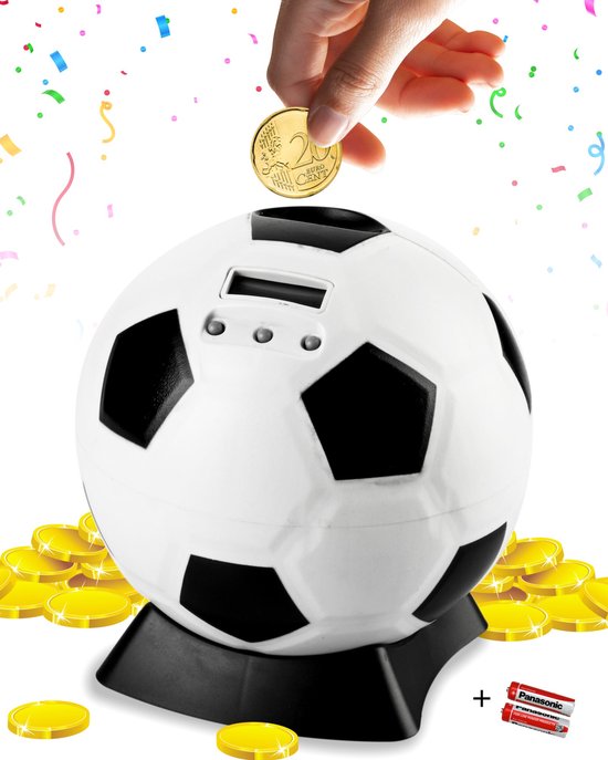 Huntex Digitale Voetbal Spaarpot Met Muntenteller - 1,75 Liter - Geschikt Voor Euro's... | bol.com
