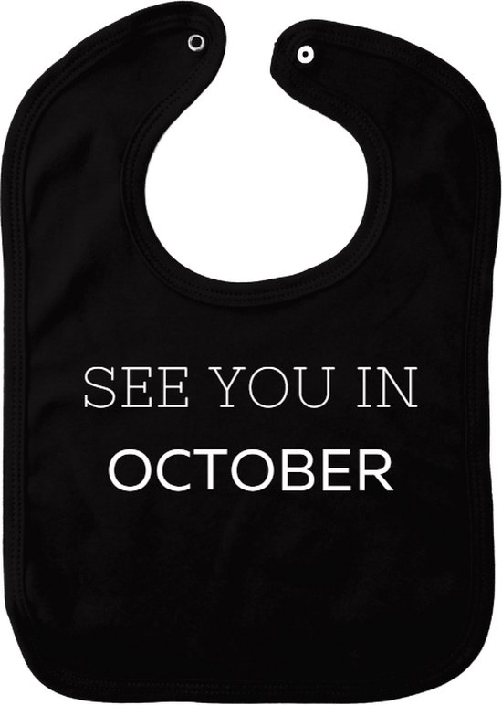 see you in october slabbetje - Zwart - Kraamcadeau - Babyshower Cadeau ...