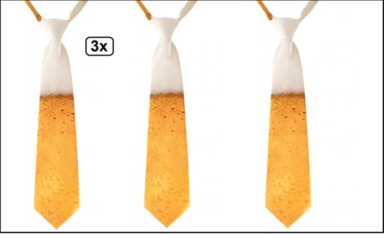 3x Stropdas Bier - 40cm - Bier feest Apres ski Oktoberfest Carnaval | bol