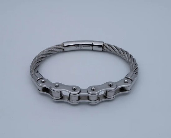 zilveren geweven motor ketting armband SKLL | bol.com