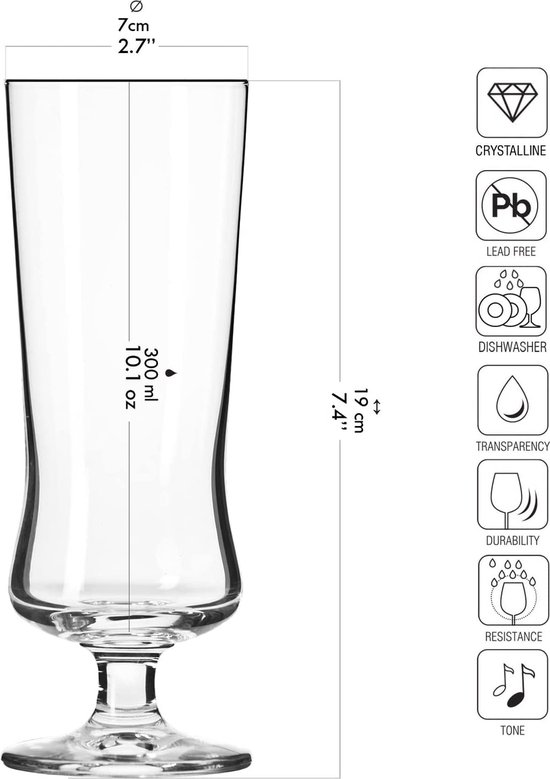 KROSNO Pina Colada Cocktail Drink Glazen | Set van 6 | 300 ML | Avant-Garde Collectie... | bol