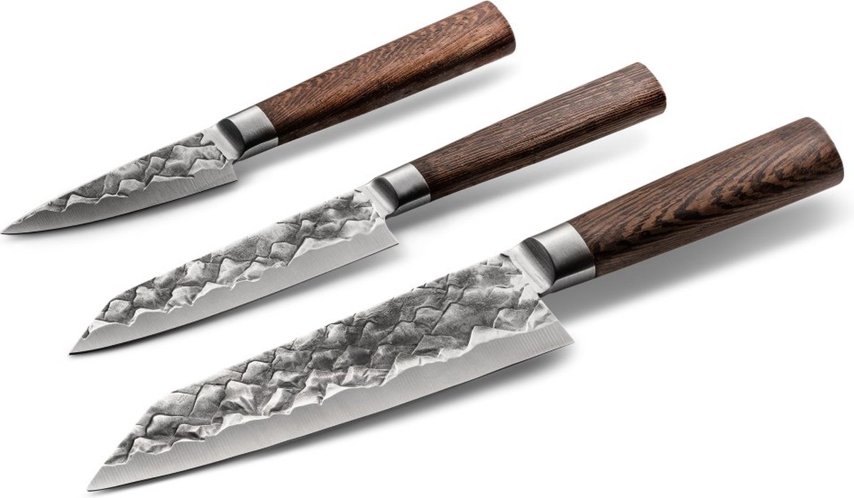 Japanse messenset, 3-delig, Duits staal, 3D bergpatroon | BARE Cookware ...