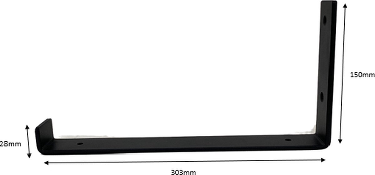 Maison DAM - 1x Industriële plankdrager l vorm 30 cm mat zwart ...