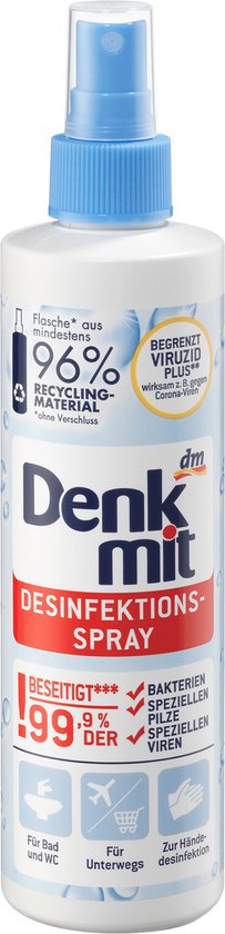 Denkmit Desinfectie spray - Elimineert 99,9% bacteriën, schimmels ...