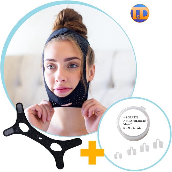 T&D - Antisnurk masker - inlc. 4 neusspreiders - Anti Snurk kinband Pro ...