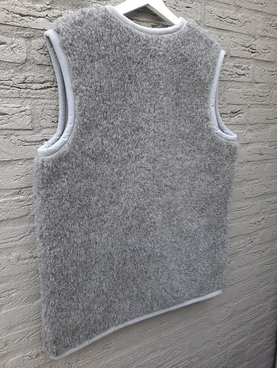 Schapenwollen bodywarmer 100% natuurproduct - Grijs - schapenwol - Maat ...