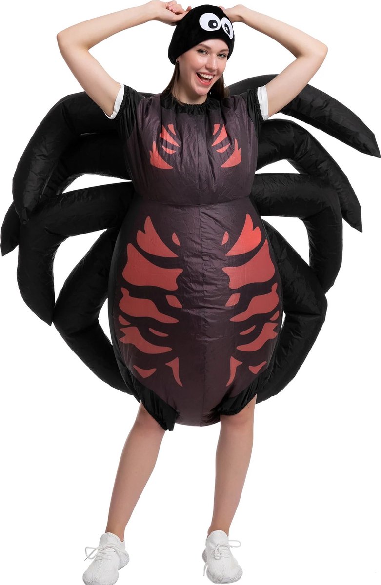 Halloween - Full body spider kostuum - Zelf Opblaasbaar - volwassenen ...