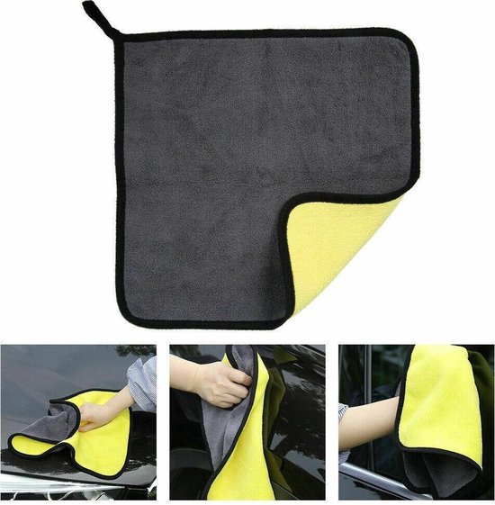 2x Microvezel Auto Droogdoek - 30cm x 30cm - Poetsdoek - Watermagneet ...