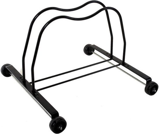 Winkelstandaard staal met wieltjes - zwart | bol