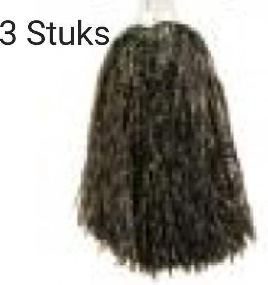 3 x Stuks cheerball/pompom Zwart met ringgreep 23 cm voor kinderen ...
