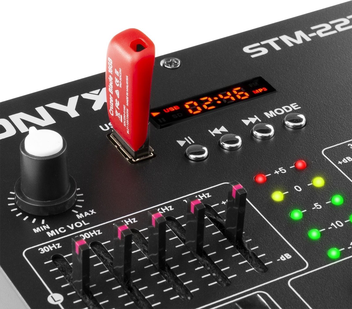 SkyTec STM2270 4-Kanaals Mixer Geluidseffecten SD/USB/MP3/BT | bol