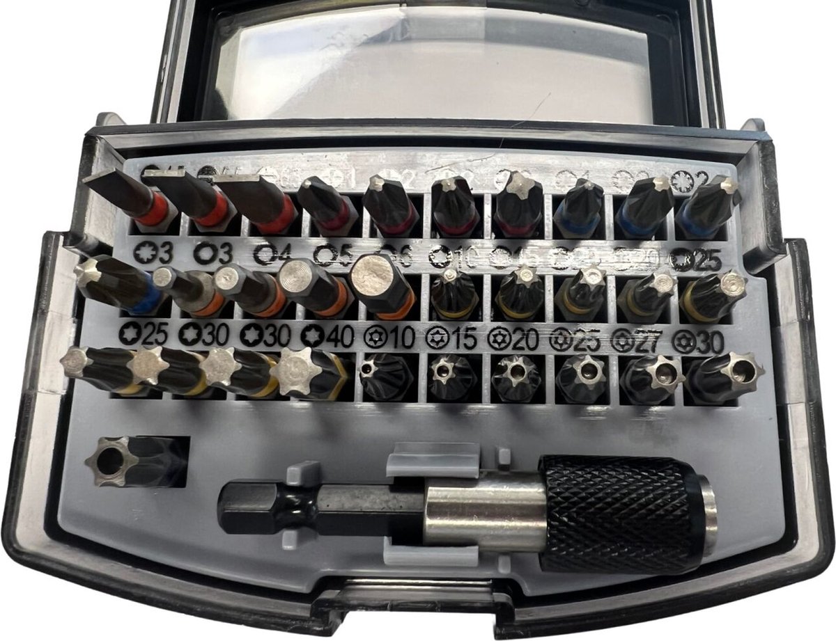 E-Tools® | economy line 70008 Bitset 1/4", 32-delig in kunststof cassette | bol.com