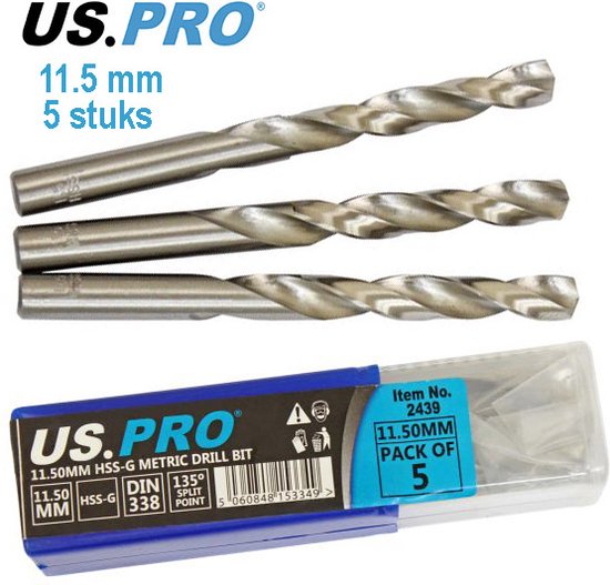 Metaal boren HSS-G 11.5 mm (5 stuks) | bol.com