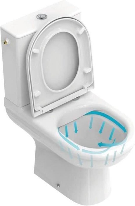 Pack WC sur pied - EXACTO - sans rebord - couvercle avec antichute ...